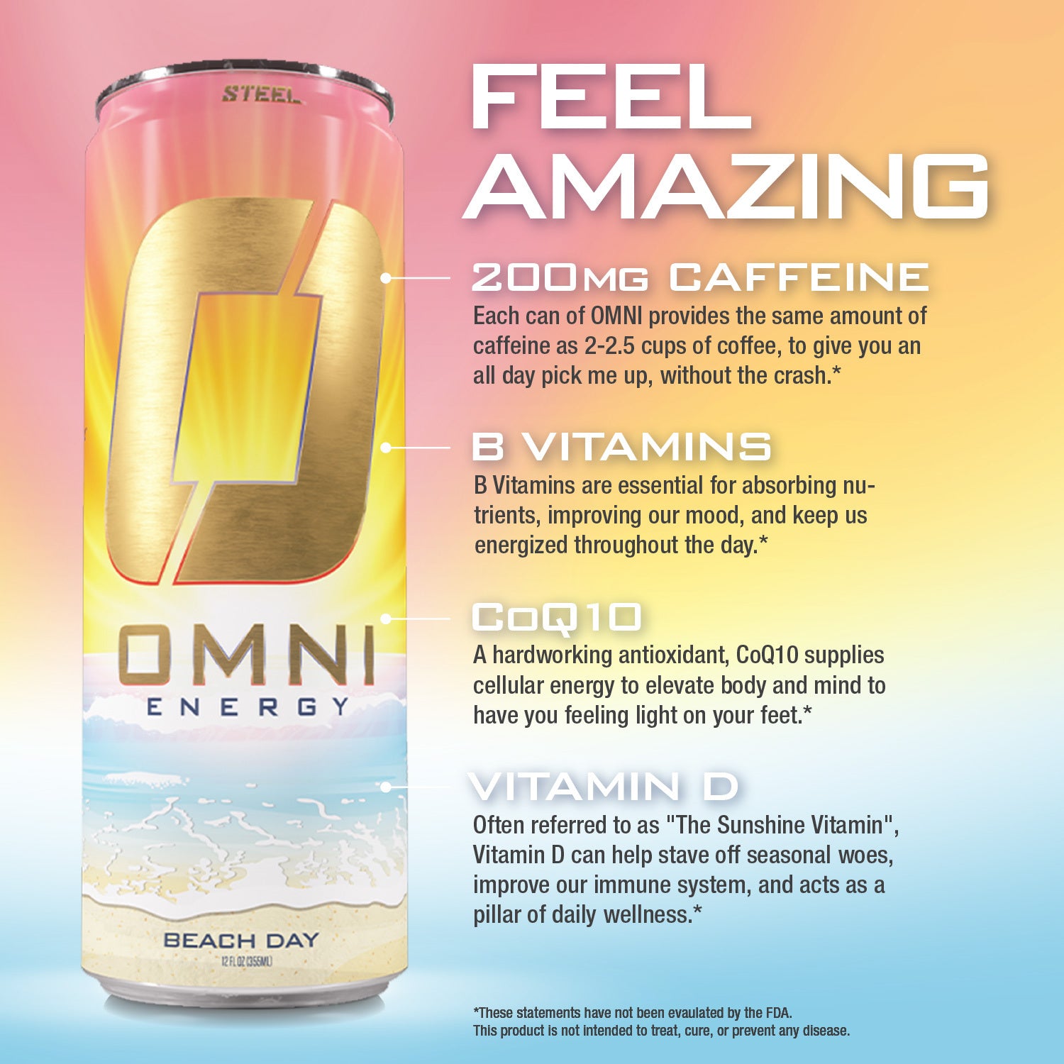 Beach Day - Case of 12 Cans – Omni Energy Drink